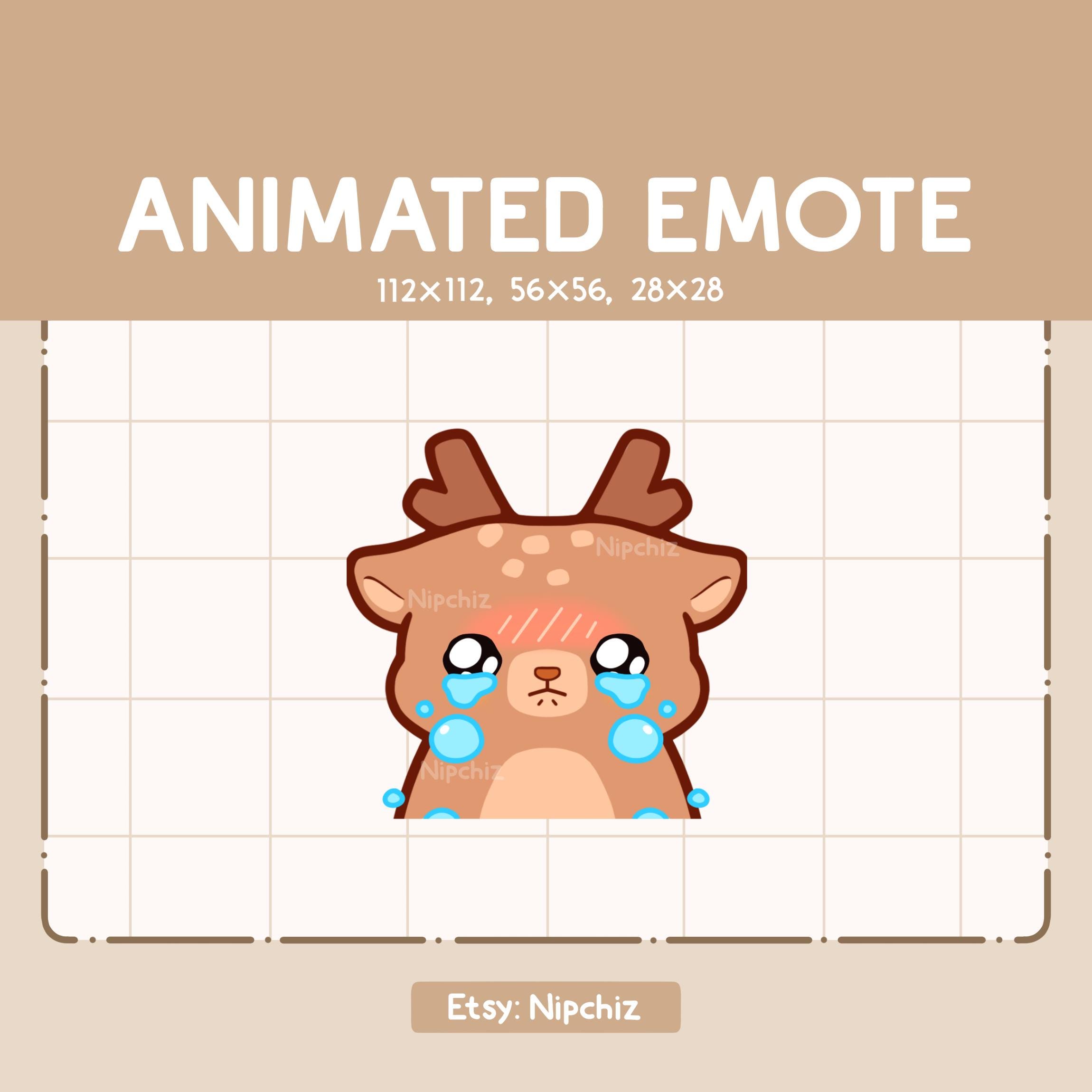 Animated Emote Sad Deer With Teary Eyes is Crying / Kawaii Emote ...