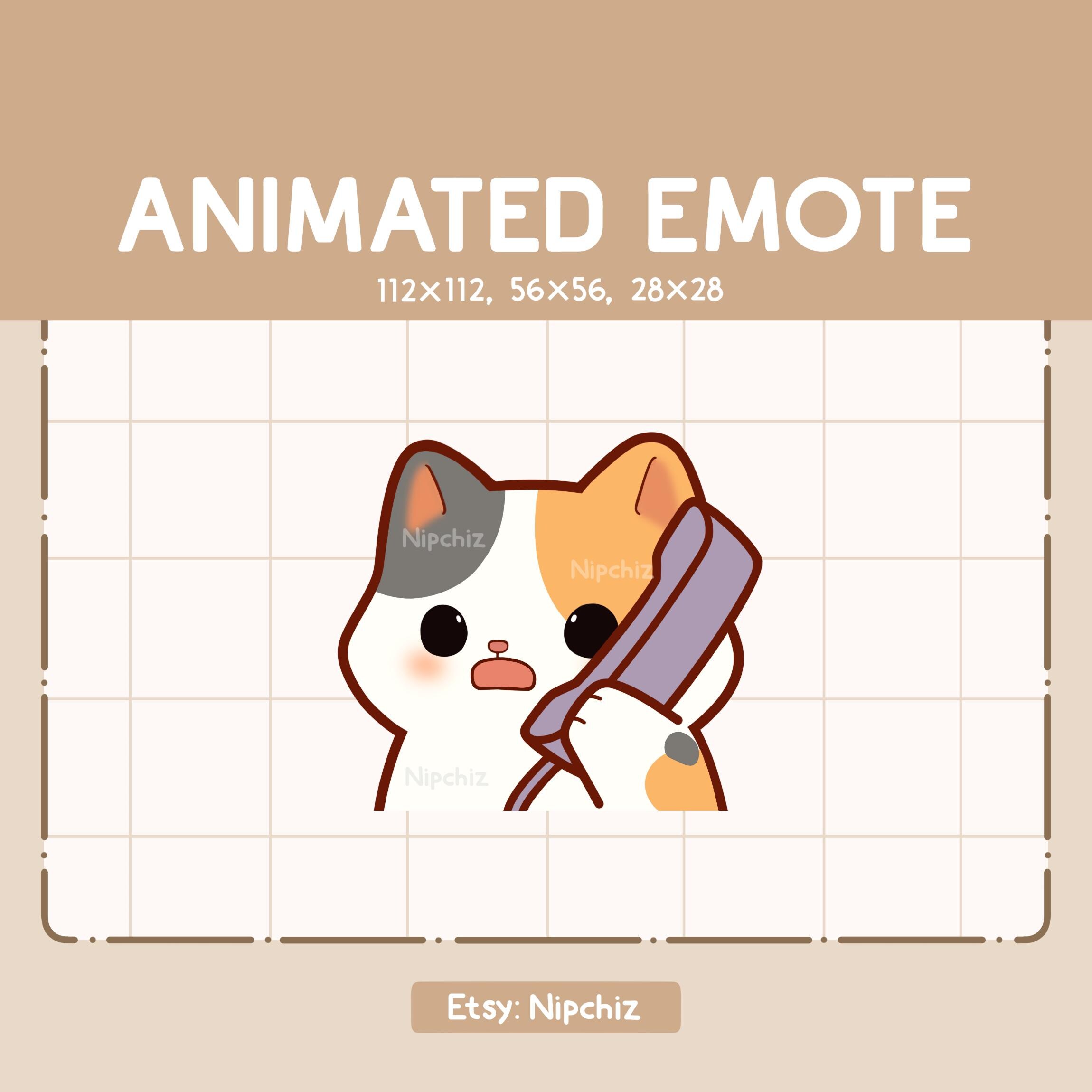 Animated Emote Calico Cat is Talking Through a Telephone / Adorable ...