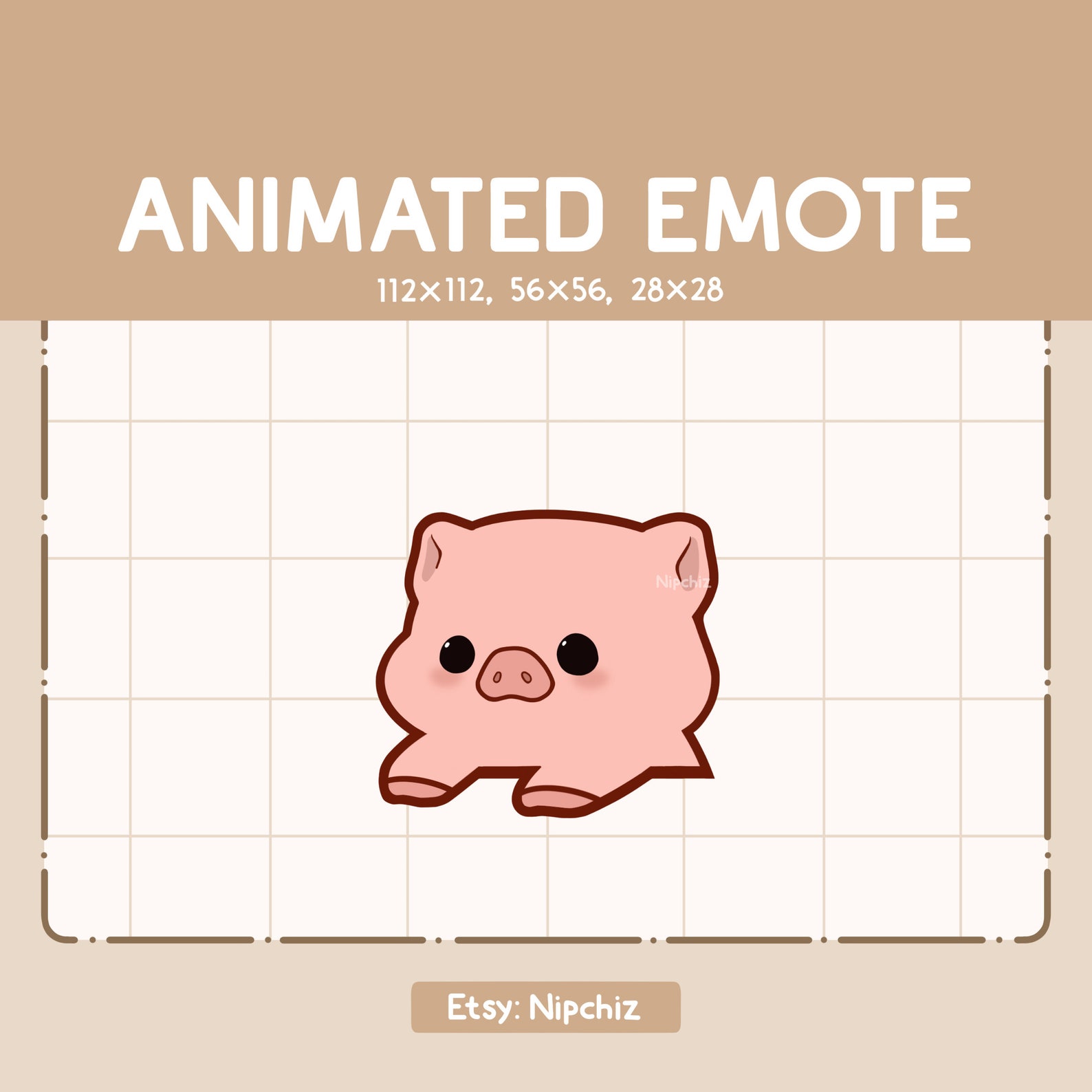 Animated Emote Adorable Cute Pig Slapping the Table/ Emote for Streamer ...