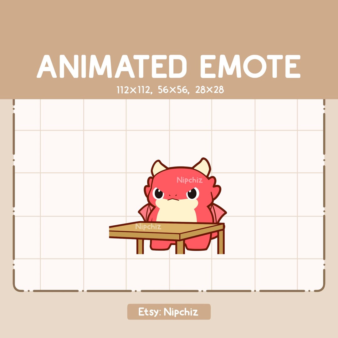 Animated Emote Chibi Red Dragon Angry by Flipping a Table in Front of ...