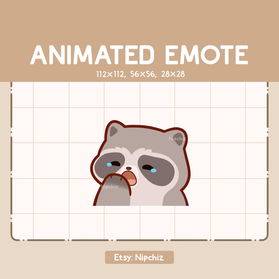 Animated Emote Chibi Bored Raccon is Yawning / Emote for Streamer ...