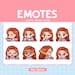 Girl Emote Bundle / Straight Red Hair With Bangs Emotes for Streaming ...