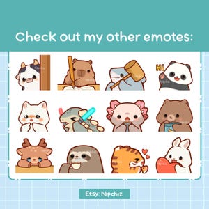 Grizzly Bear Emotes / 8 Cute Bear Bundle / Emotes for Streamer Kawaii ...