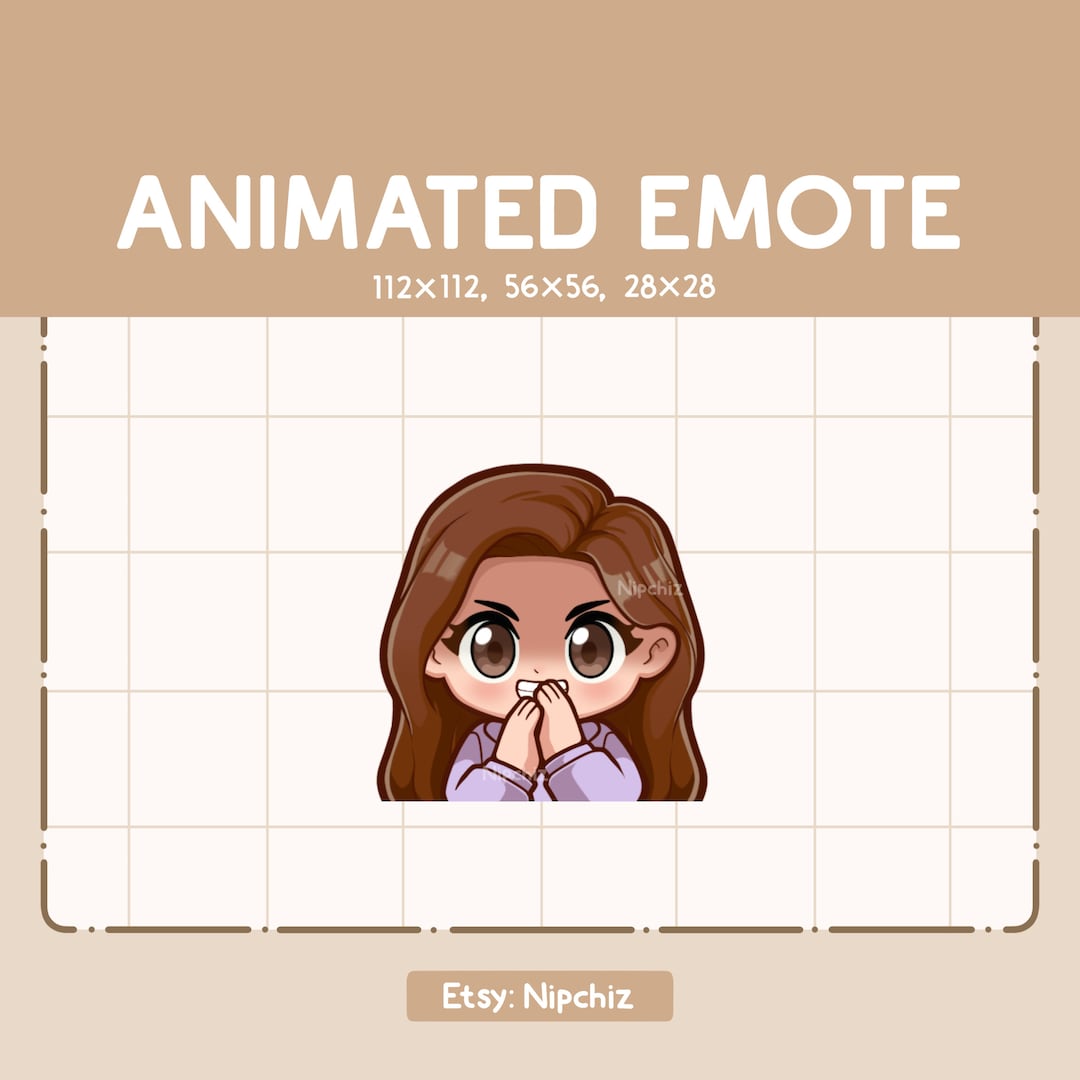 Animated Emote Girl Long Straight Brown Hair Has a Plan With Scheming ...