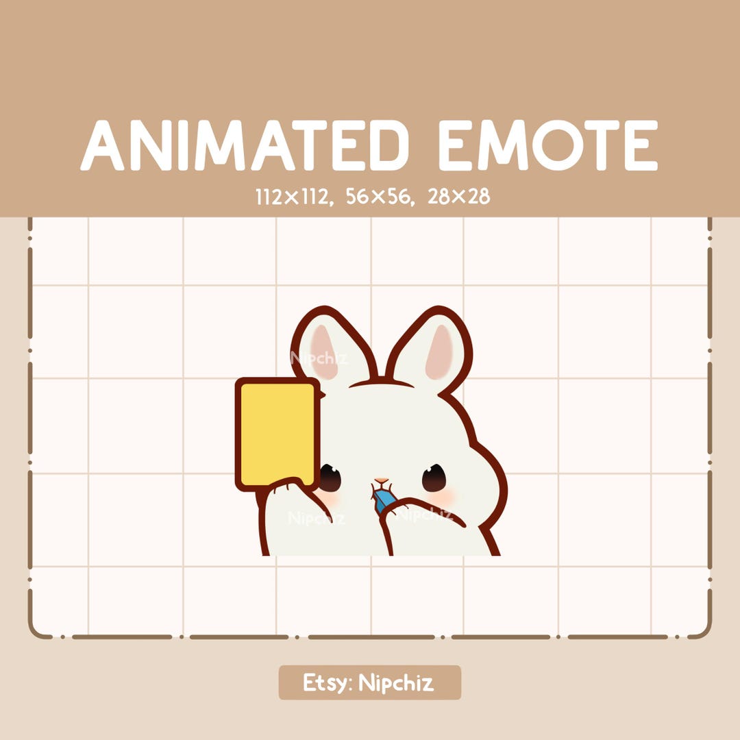Animated Emote Adorable Kawaii Rabbit Blowing Whistle and Holding a ...
