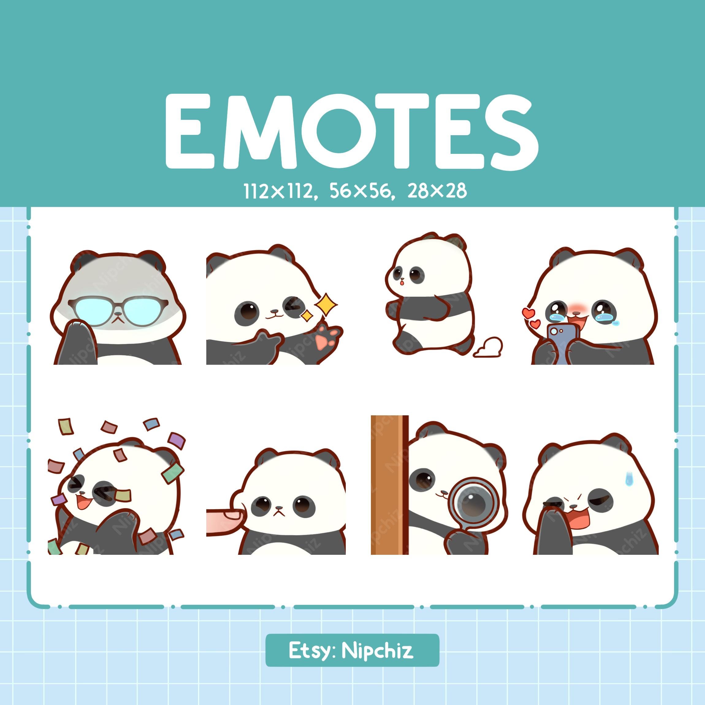 Panda Emotes / Cute Emoji Pack / 8 Panda Emotes for Streaming / Bundle ...