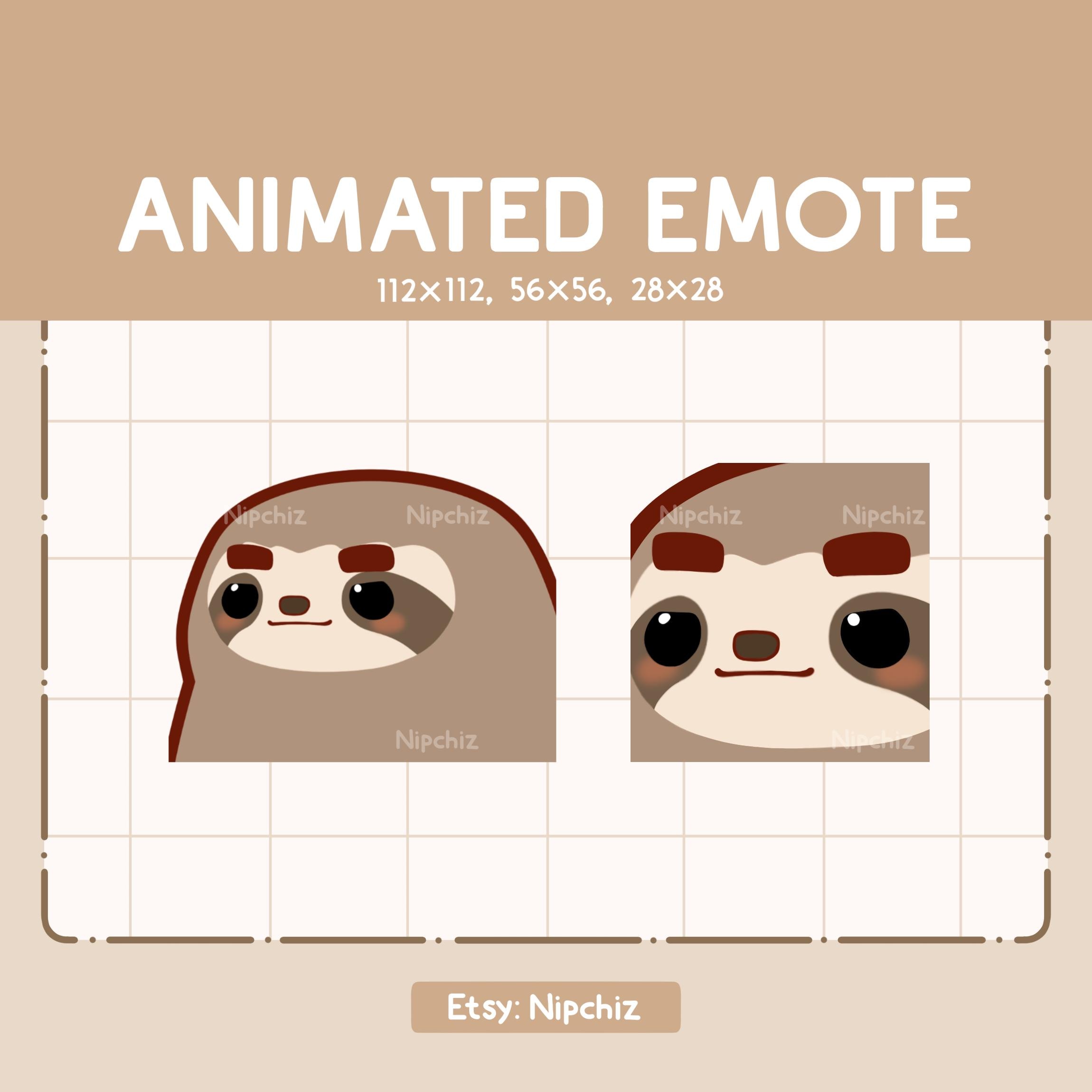 Animated Emote Chibi Sloth Lifting His Thick Fabulous Eyebrows ...