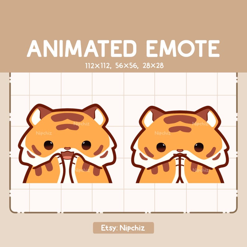 Animated Emote Cute Tiger is Clapping His Hand / Funny Cute Emote ...