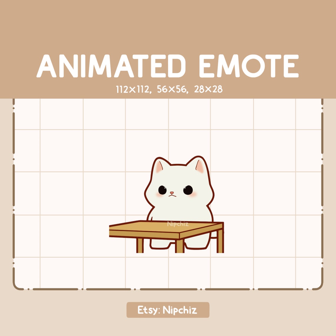 Animated Emote Chibi White Cat Angry by Flipping a Table in Front of ...