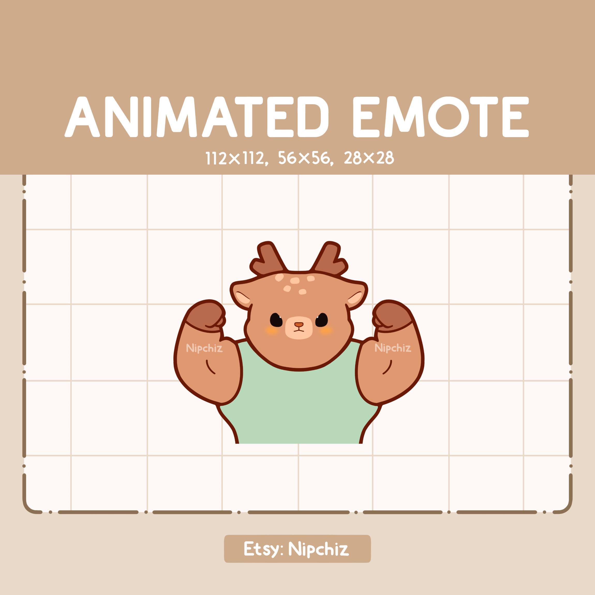 Animated Emote Chibi Deer is Flexing His Muscle / Chibi Funny Emote ...