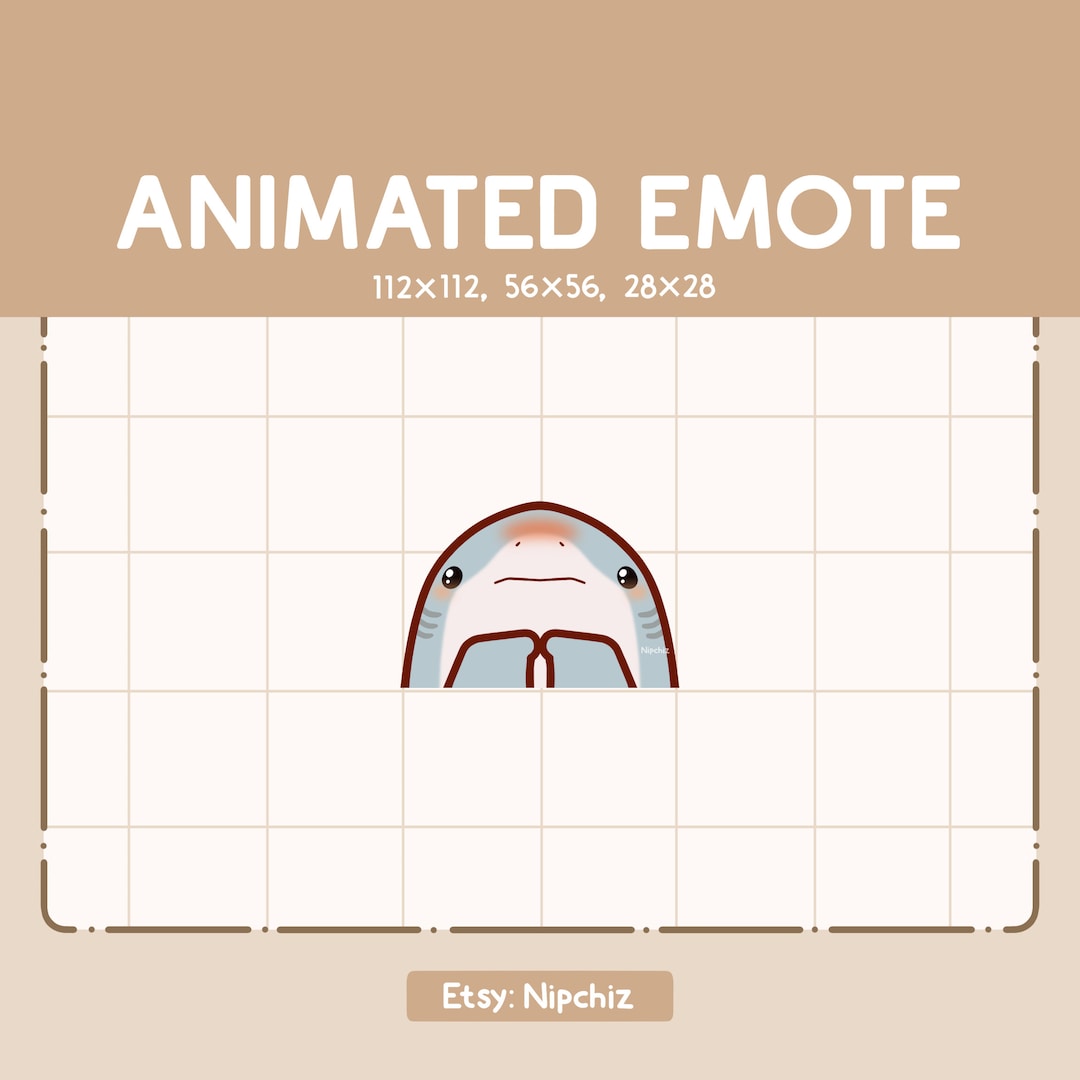 Animated Cute Shark Shy and Begging Emote/ Adorable Animal Emote/ Ready ...