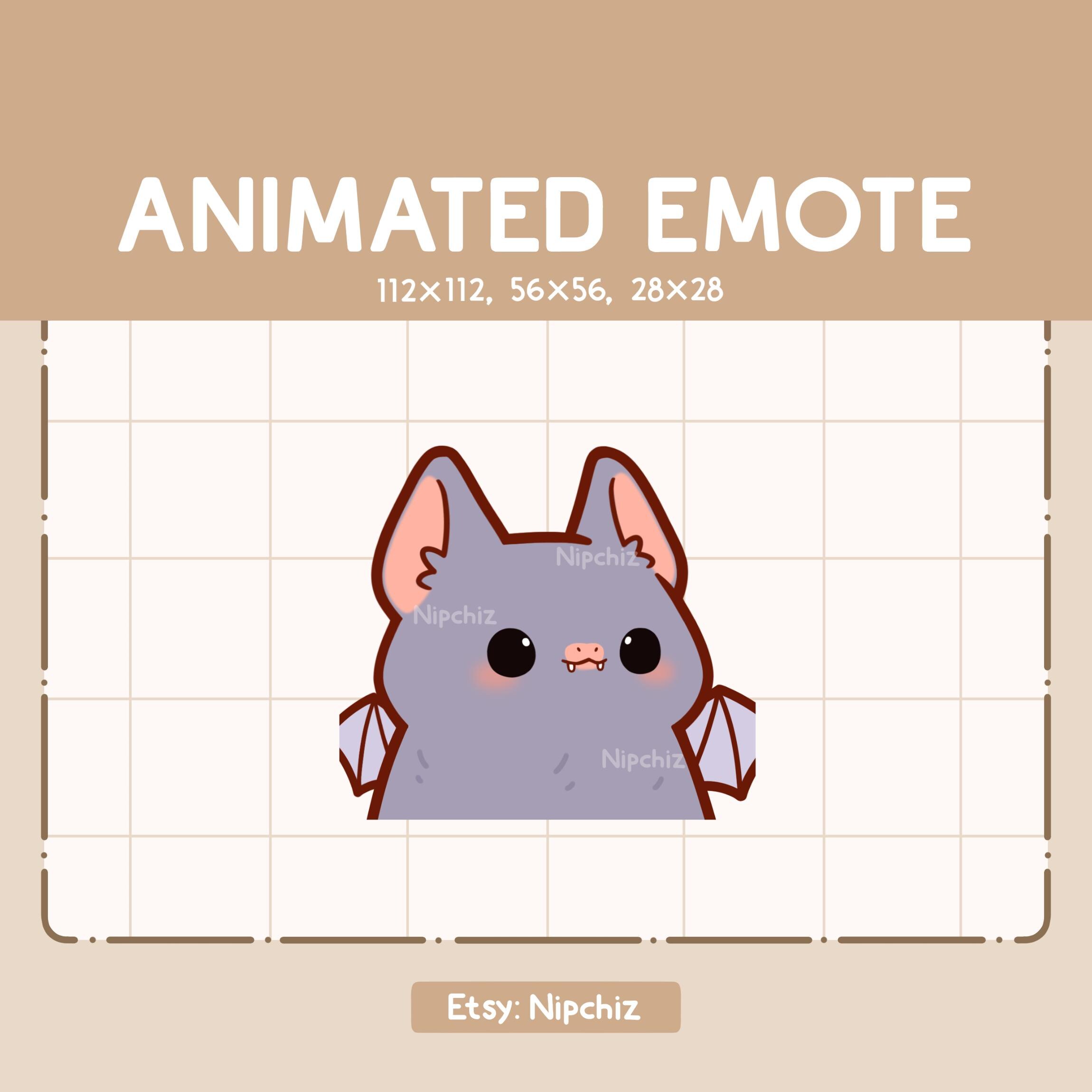 Animated Emote Cute Bat Shaking Head Emote / Kawaii Chibi Emote / Emote ...