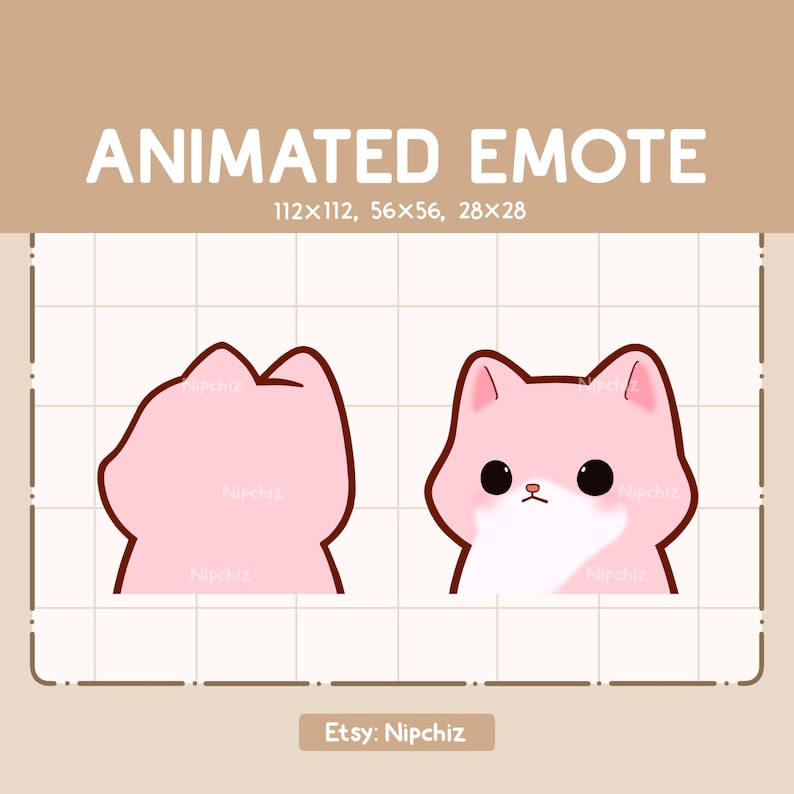 Animated Emote Cute Pink Cat Turning Around - Adorable Emote - Funny ...