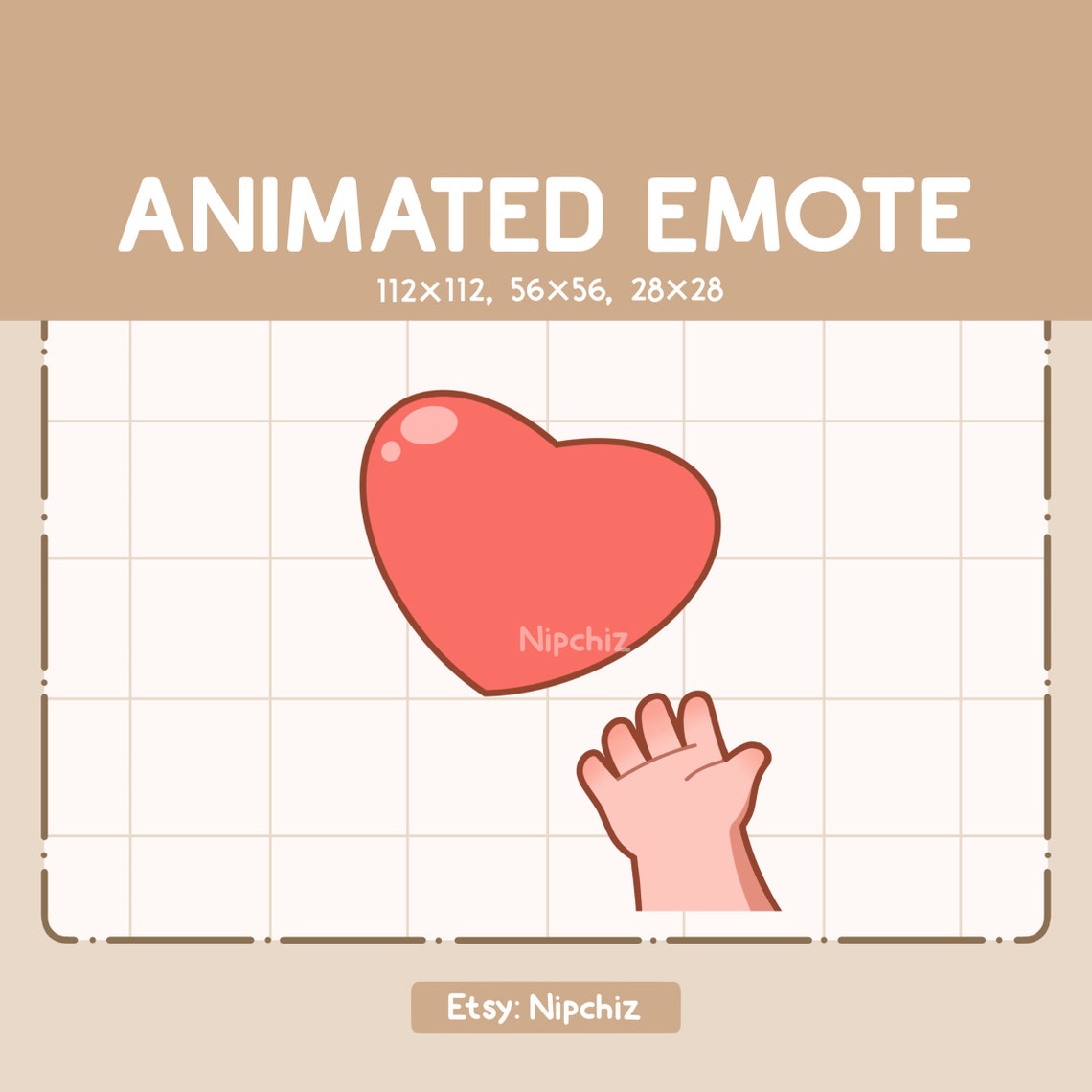 Animated Emote the Hand Throwing Big Red Heart Emote on the Air - Emote ...