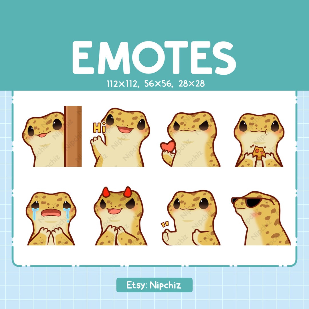 Yellow Gecko Emotes / Cute Emoji Pack / 8 Gecko Emotes for Streaming ...