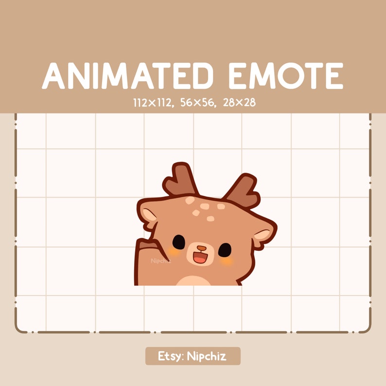 Animated Emote Cute Deer Waving - Hello Emote - Hi Emote - Emote for ...