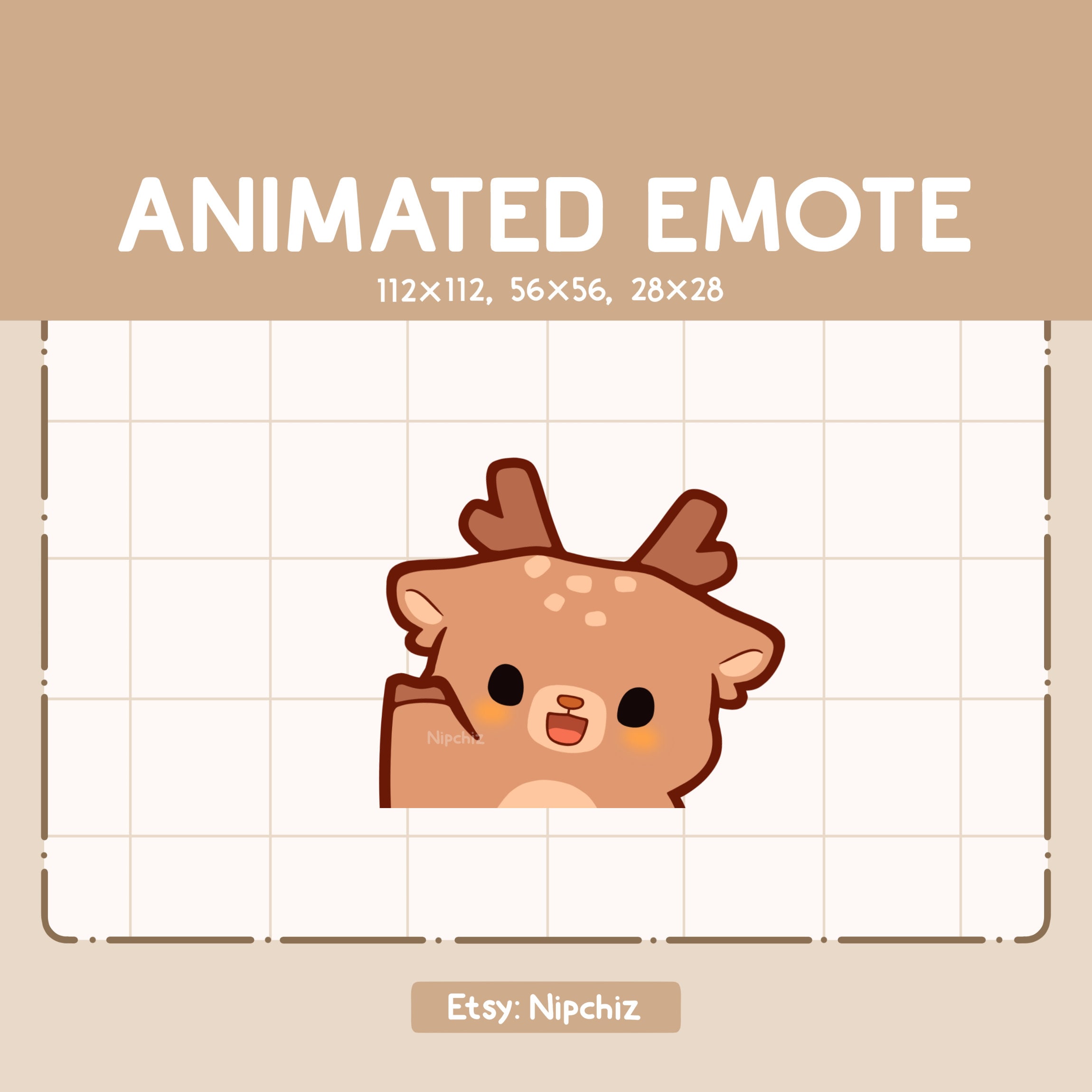 Animated Emote Cute Deer Waving - Hello Emote - Hi Emote - Emote for ...