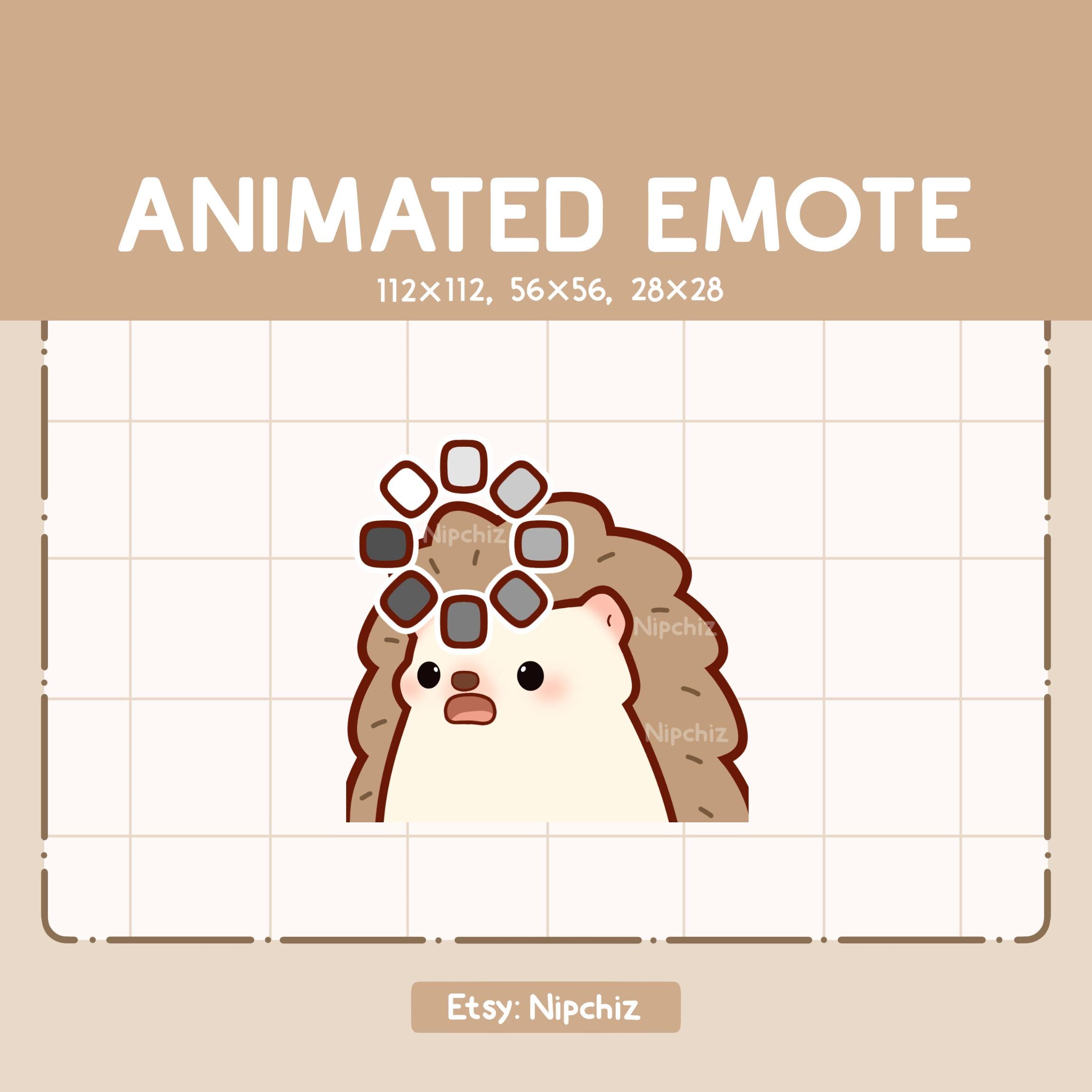 Animated Emote Cute Hedgehog Confused Showed by a Loading Sign / Kawaii ...