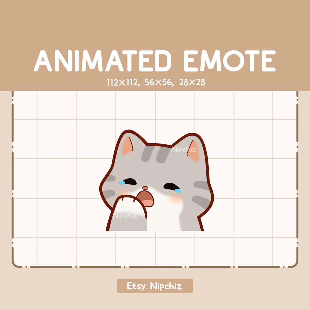 Animated Emote Chibi Bored Gray Tabby Cat Yawning - Cute Funny Emote ...