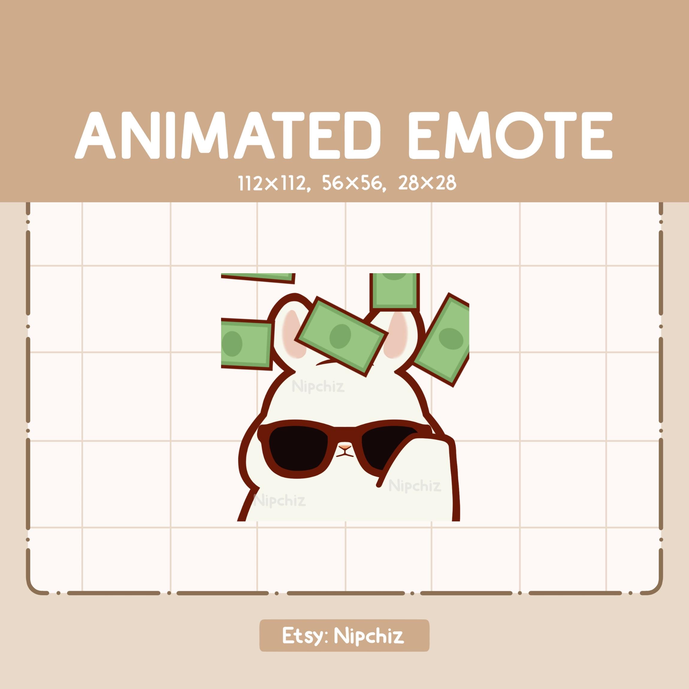 Animated Emote Cute Fancy Rabbit With the Cool Glasses / Adorable ...