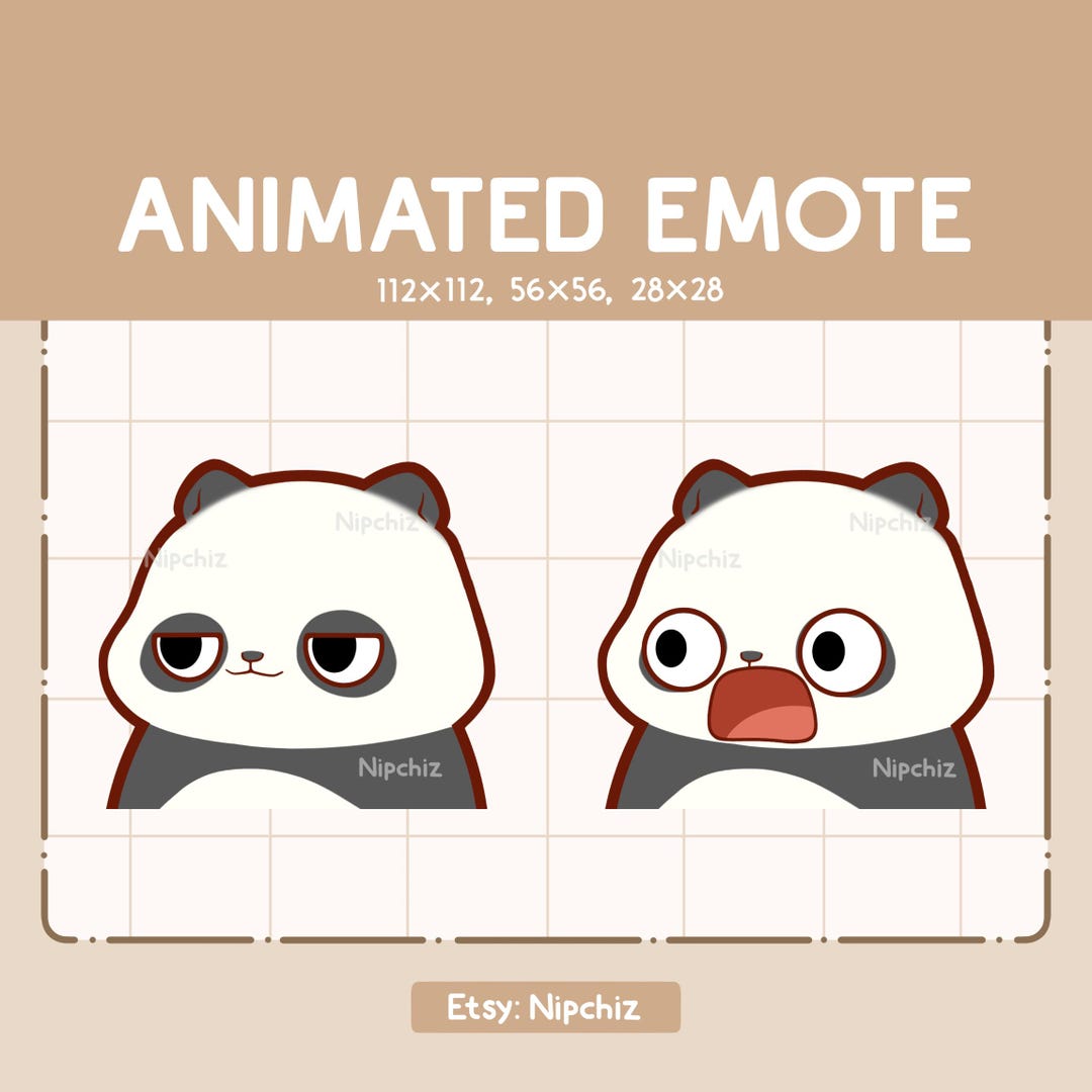 Animated Emote Chibi Panda is Suddenly Shocked - Adorable Emote - Funny ...