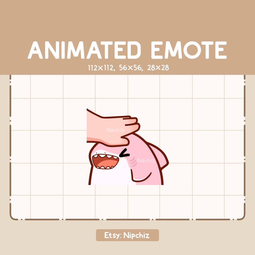 Animated Emote Adorable Hand and Happy Pink Shark - Chibi Emote for ...