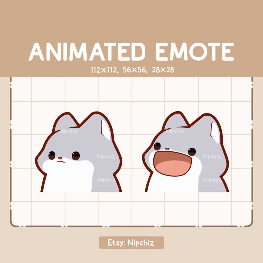 Animated Wolf Mouth Open Closed Emote / Adorable Funny Emote / Kawaii ...