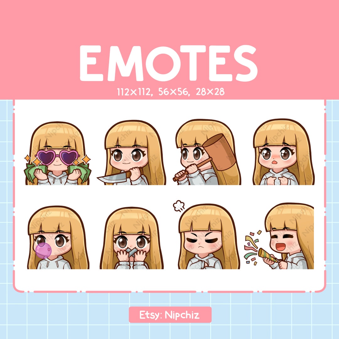 Cute Girl Emotes (8) | Straight Blonde Hair With Bangs | Brown Eyes ...