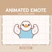 Animated Emote Chibi Duck is Flexing His Muscle - Funny Cartoon Emote ...
