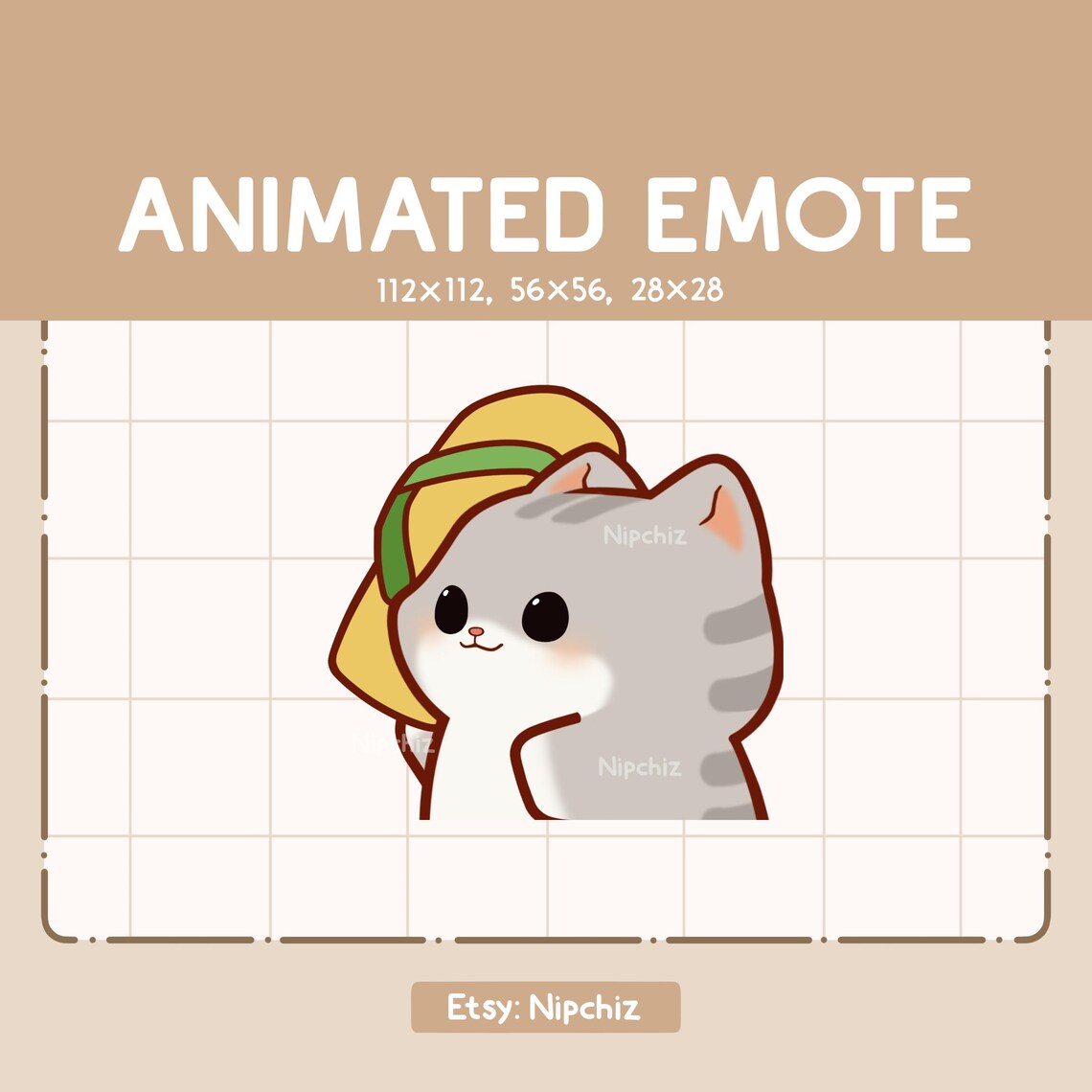 Animated Emote Adorable Gray Tabby Cat is Throwing a Sandal - Cartoon ...