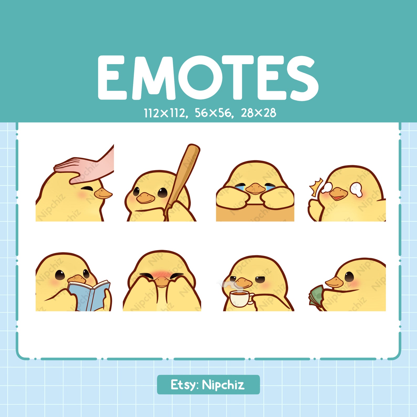 Cute Chick Emotes | 8 Emotes for Streamer | Cute Chick Emote Pack ...