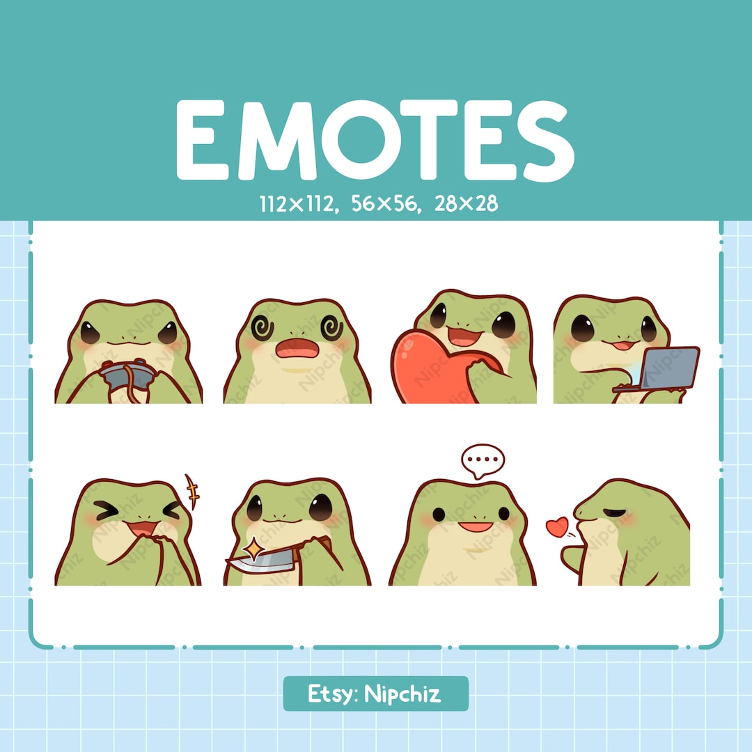 Cute Frog Emotes 8 Emotes for Streamer Cute Frog Emote Pack Funny ...