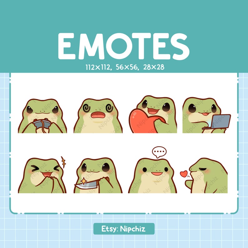 Cute Frog Emotes 8 Emotes for Streamer Cute Frog Emote Pack Funny ...