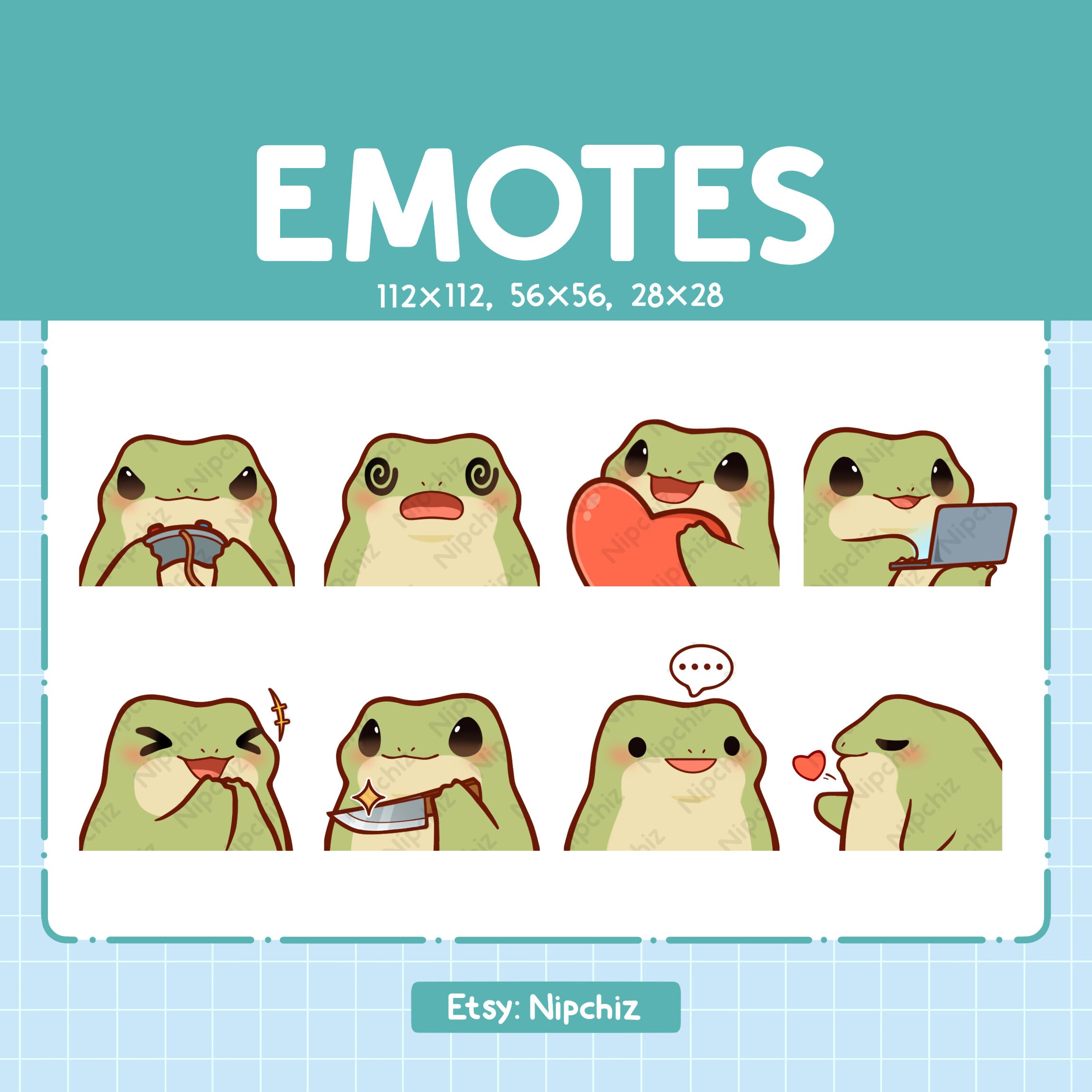 Cute Frog Emotes 8 Emotes for Streamer Cute Frog Emote Pack Funny ...