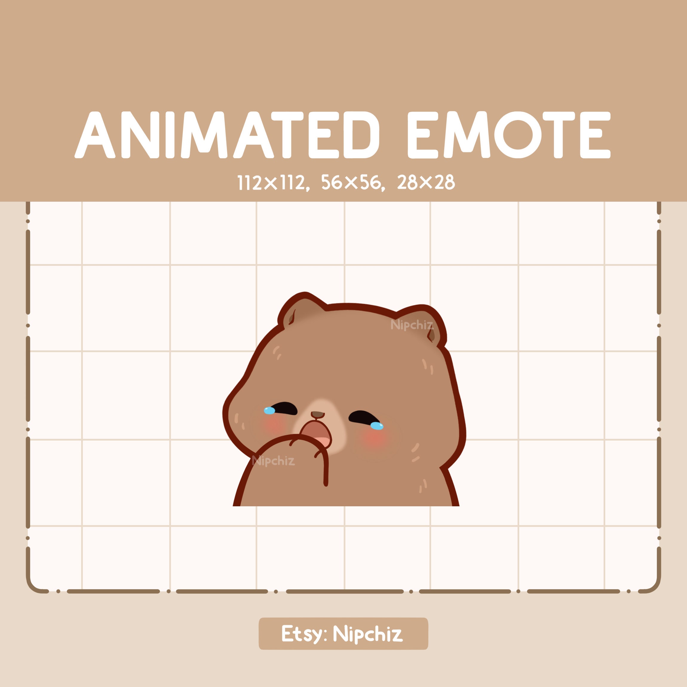 Animated Emote Chibi Bored Grizzly Bear is Yawning / Emote for ...