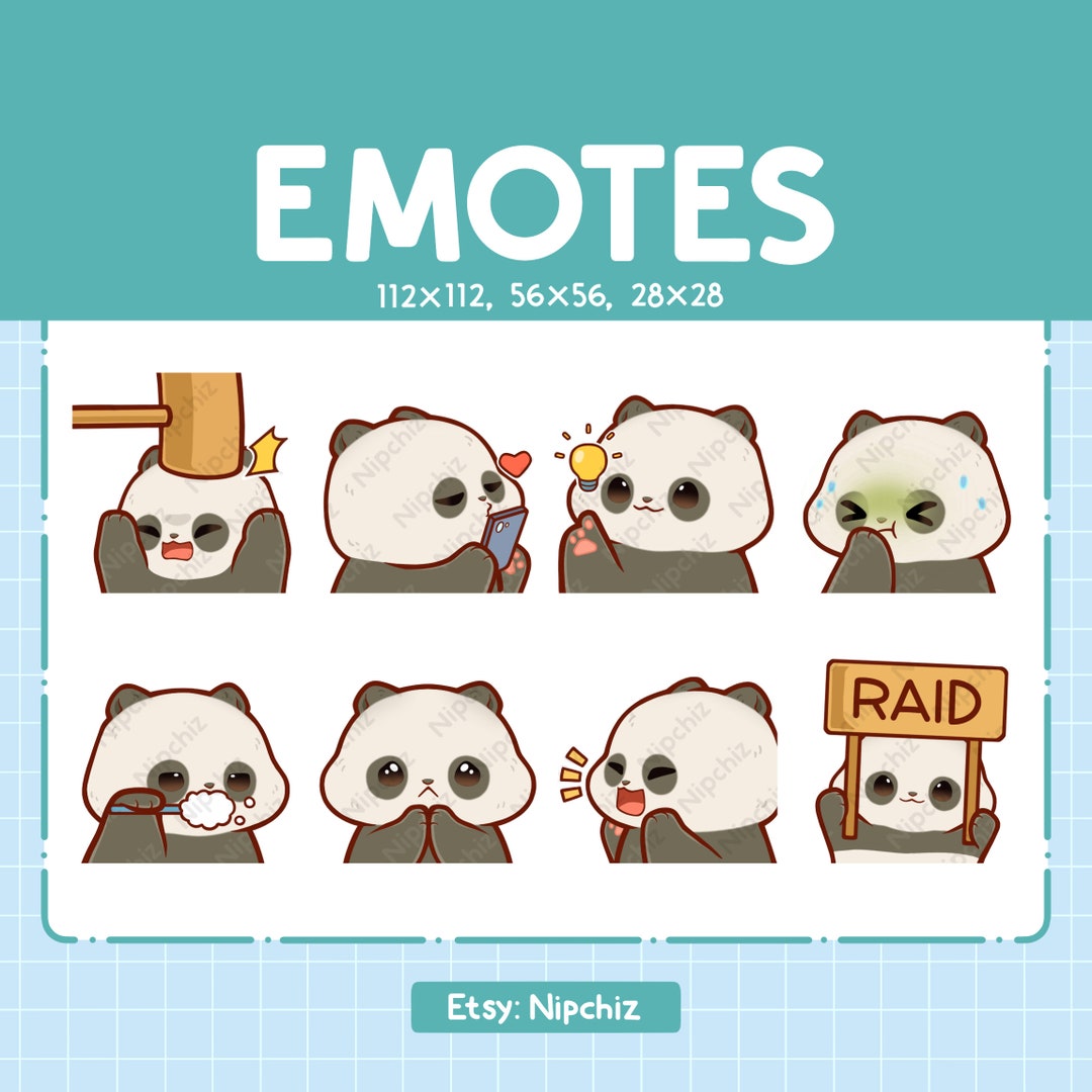 Chibi Panda Emotes for Streaming 8 Kawaii Emotes Cute Panda Emote ...