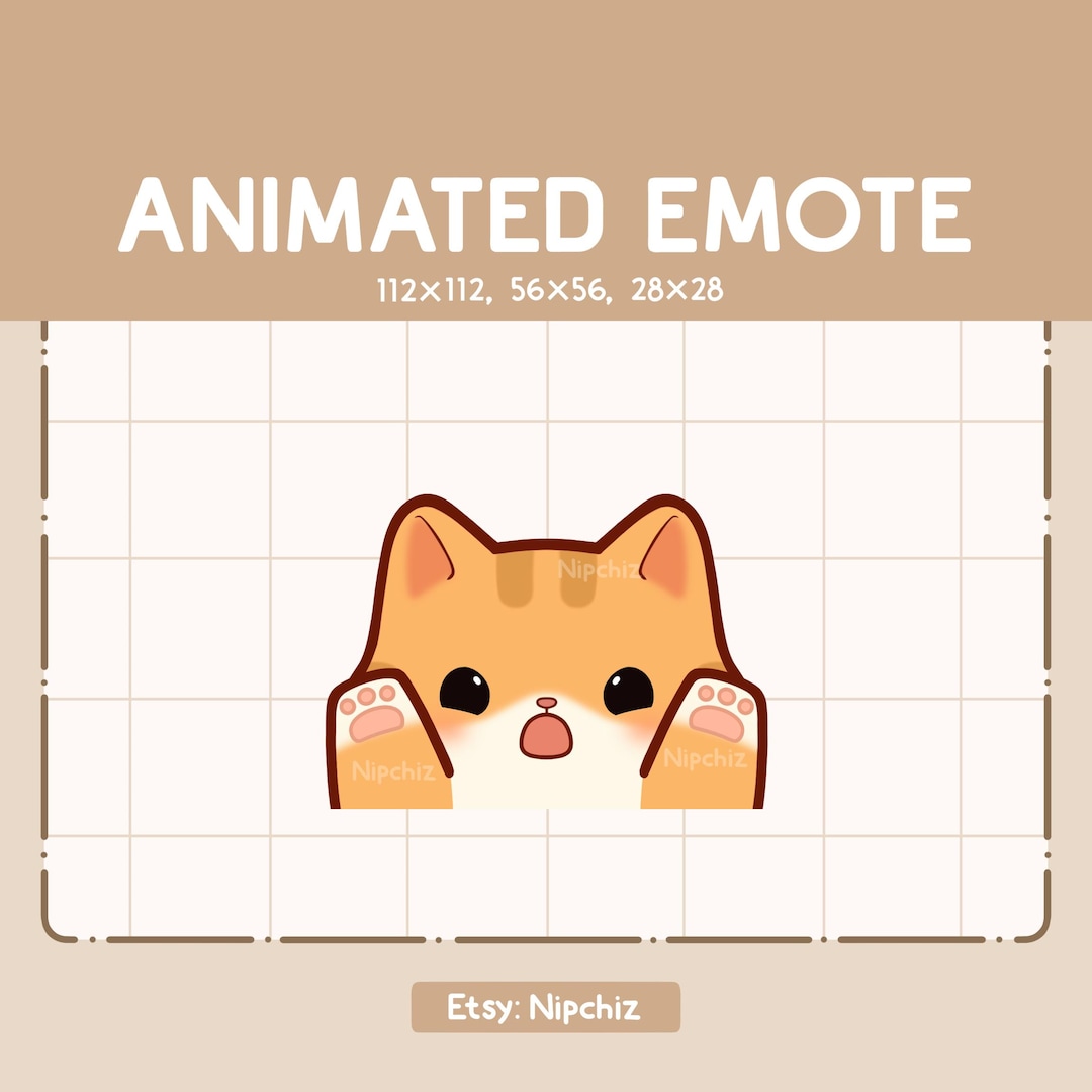 Animated Emote Cute Orange Tabby Cat is Suddenly Appear and Surprising ...
