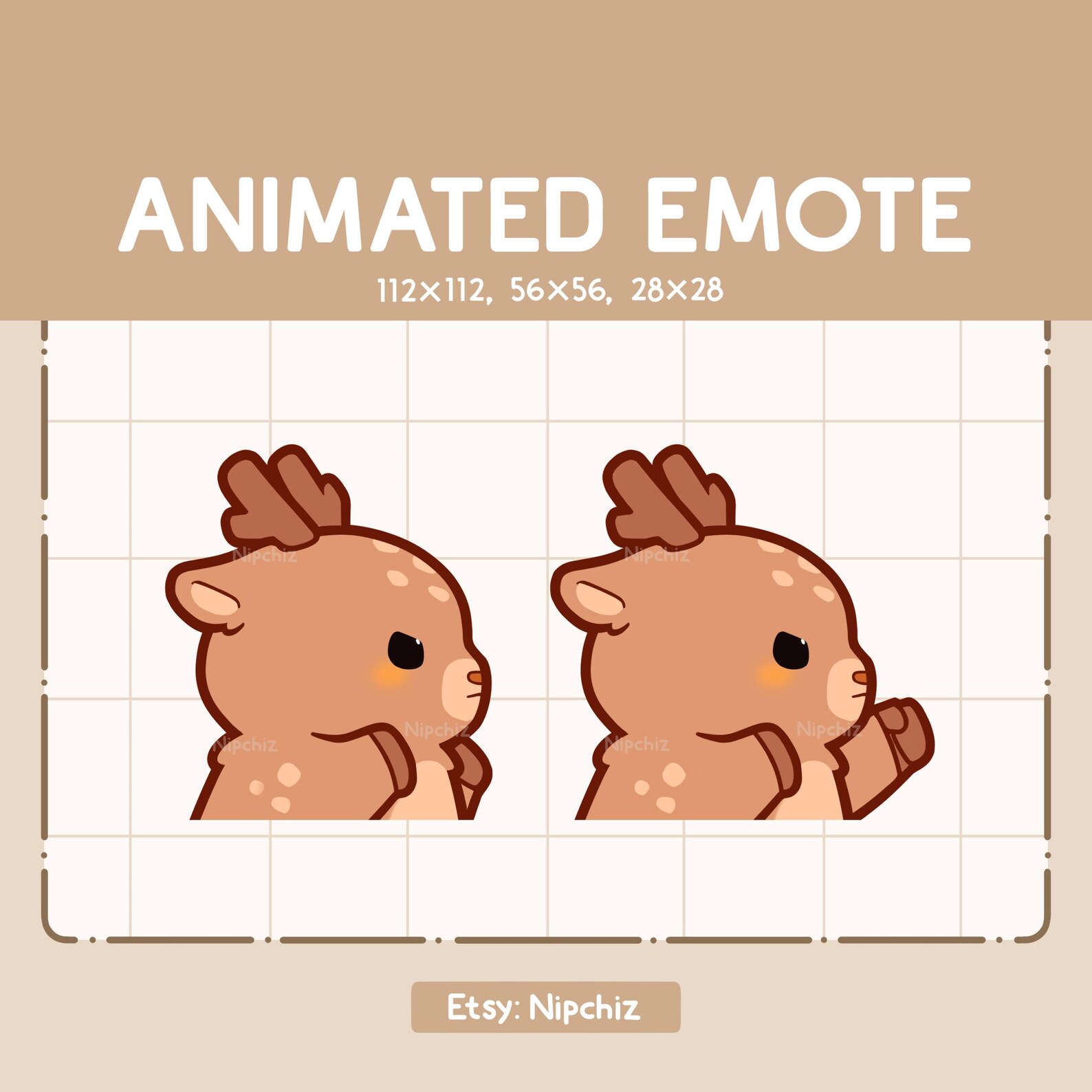 Animated Deer Punching Fast Emote / Funny Cute Emote / Emote for ...