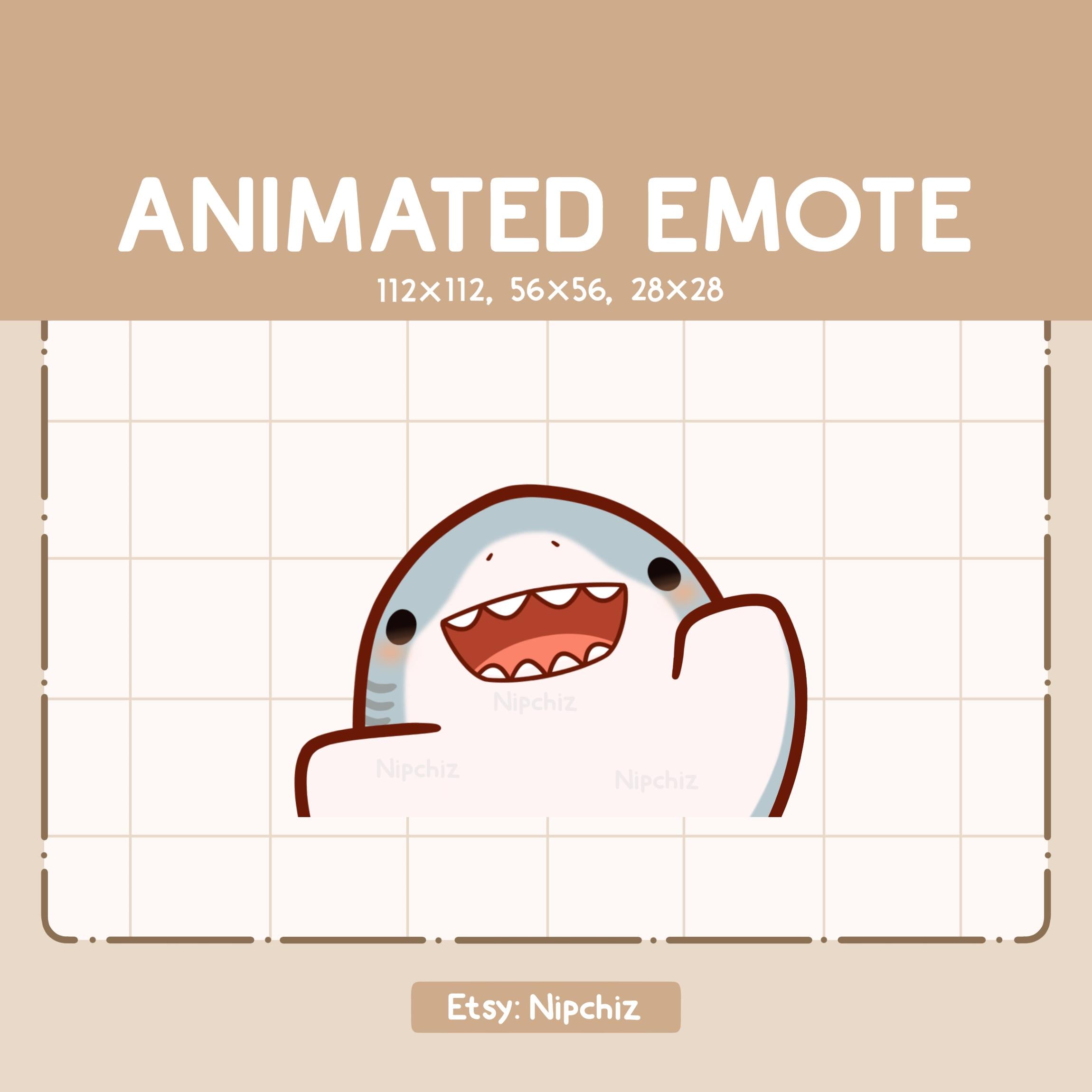 Animated Emote Cute Cheerful Shark Dancing / Kawaii Cartoon Emote ...