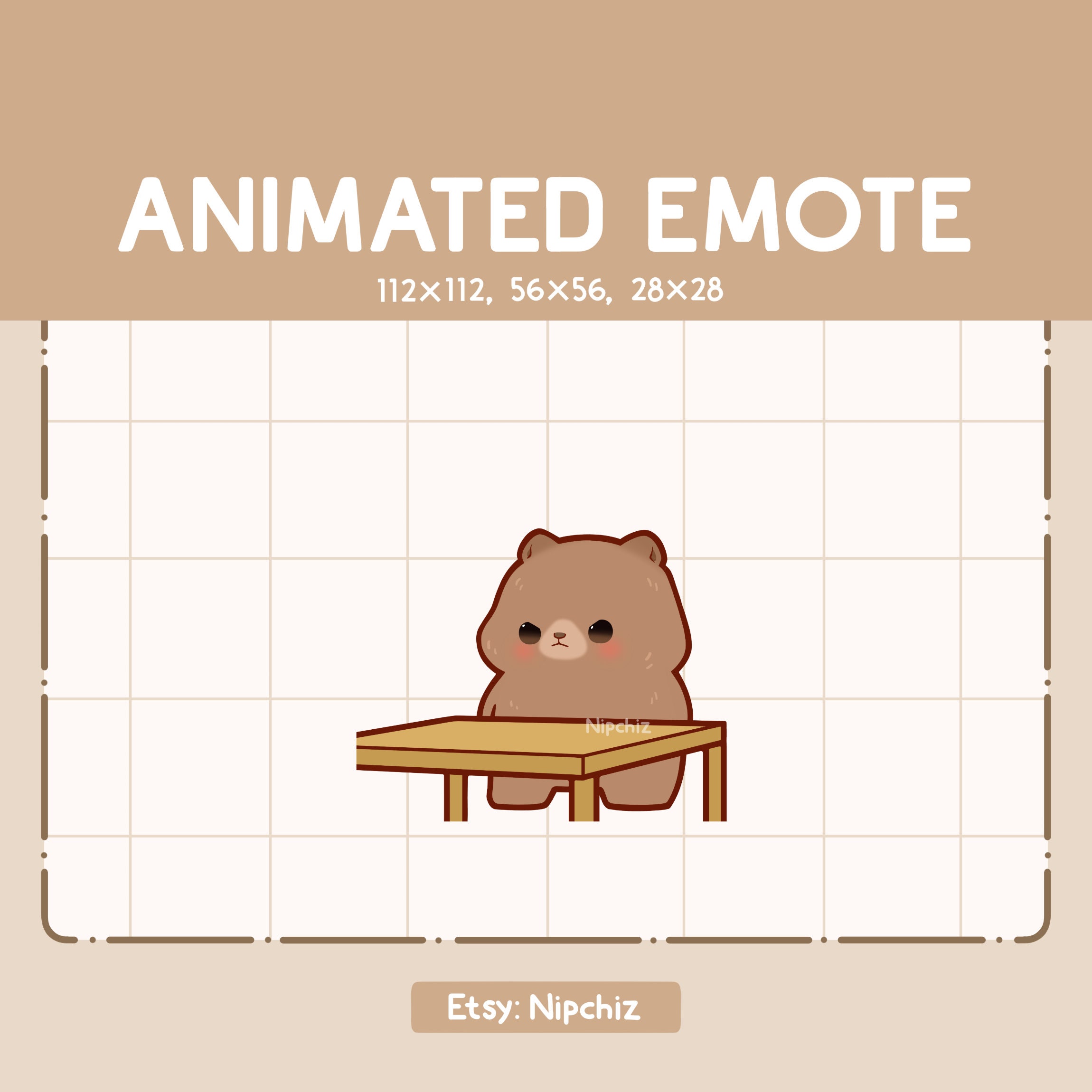 Animated Emote Cute Grizzly Bear Angry by Flipping a Table in Front of ...