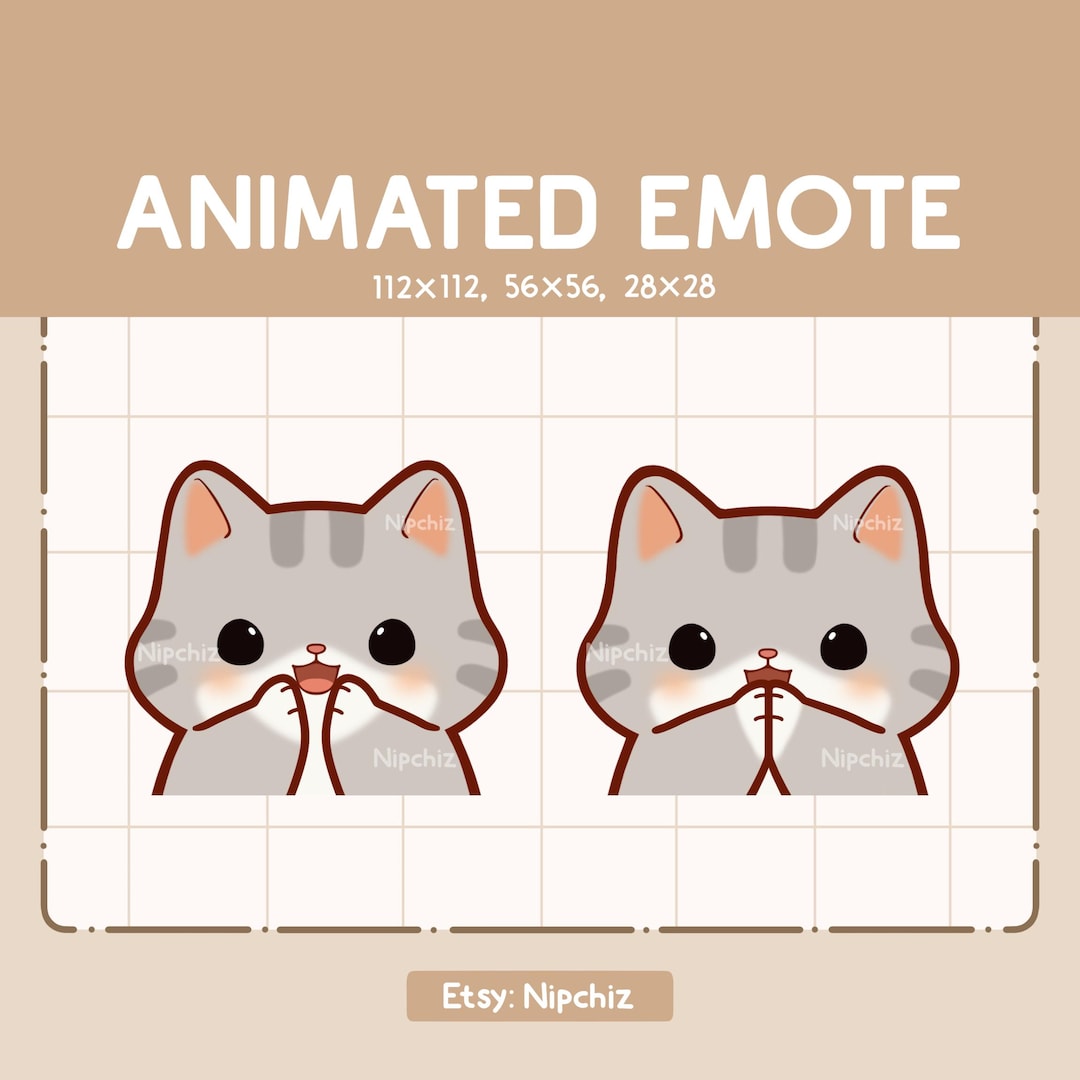 Animated Emote Gray Tabby Cat is Clapping His Hand - Cute Funny Emote ...