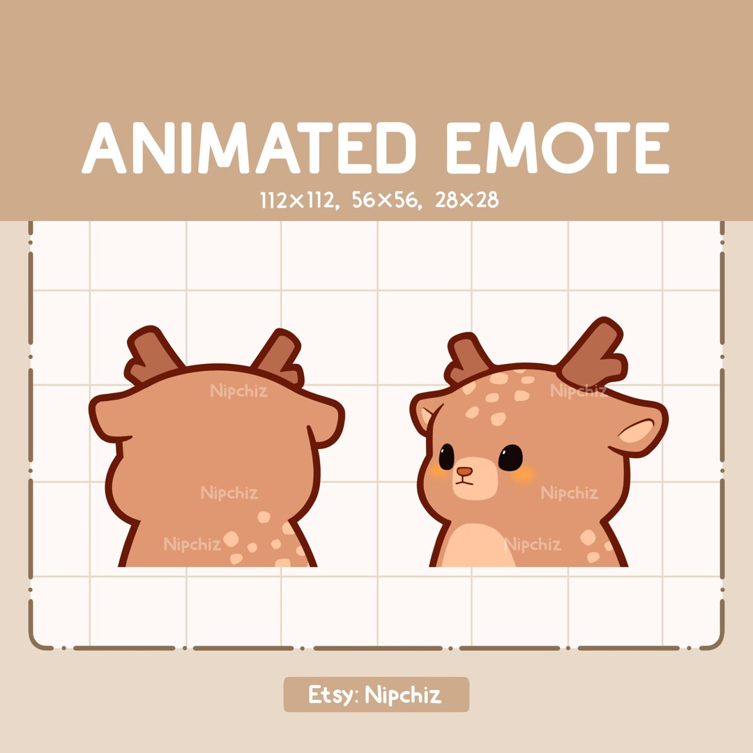 Animated Emote Cute Deer Turning Around - Cute Funny Emote - Ready to ...