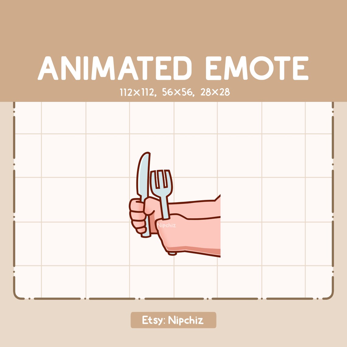 Animated Emote a Hungry Hands is Demanding Food by Thumping With Knife ...