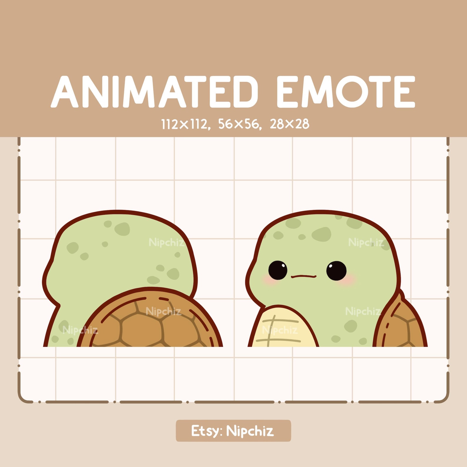 Animated Emote Cute Turtle Turning Around - Cartoon Emote - Funny Emote ...