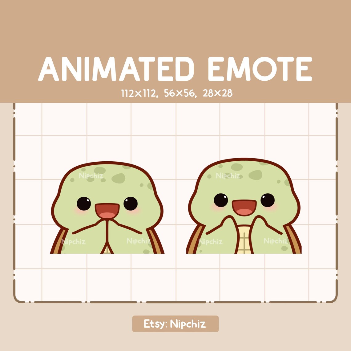 Animated Emote Chibi Turtle is Clapping His Hand - Kawaii Funny Emote ...