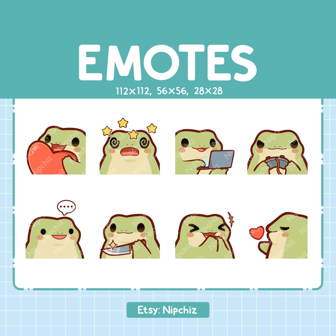 Cute Frog Emotes | 8 Emotes for Streamer | Cute Frog Emote Pack | Funny ...