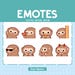 Monkey Emotes 8 Pack / Chibi Monkey Emotes for Streamer / Kawaii Emoji ...
