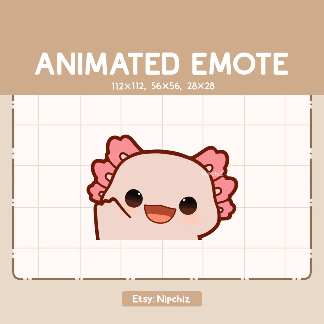 Animated Emote Adorable Axolotl Waving - Hi Emote - Hello Emote - Emote ...