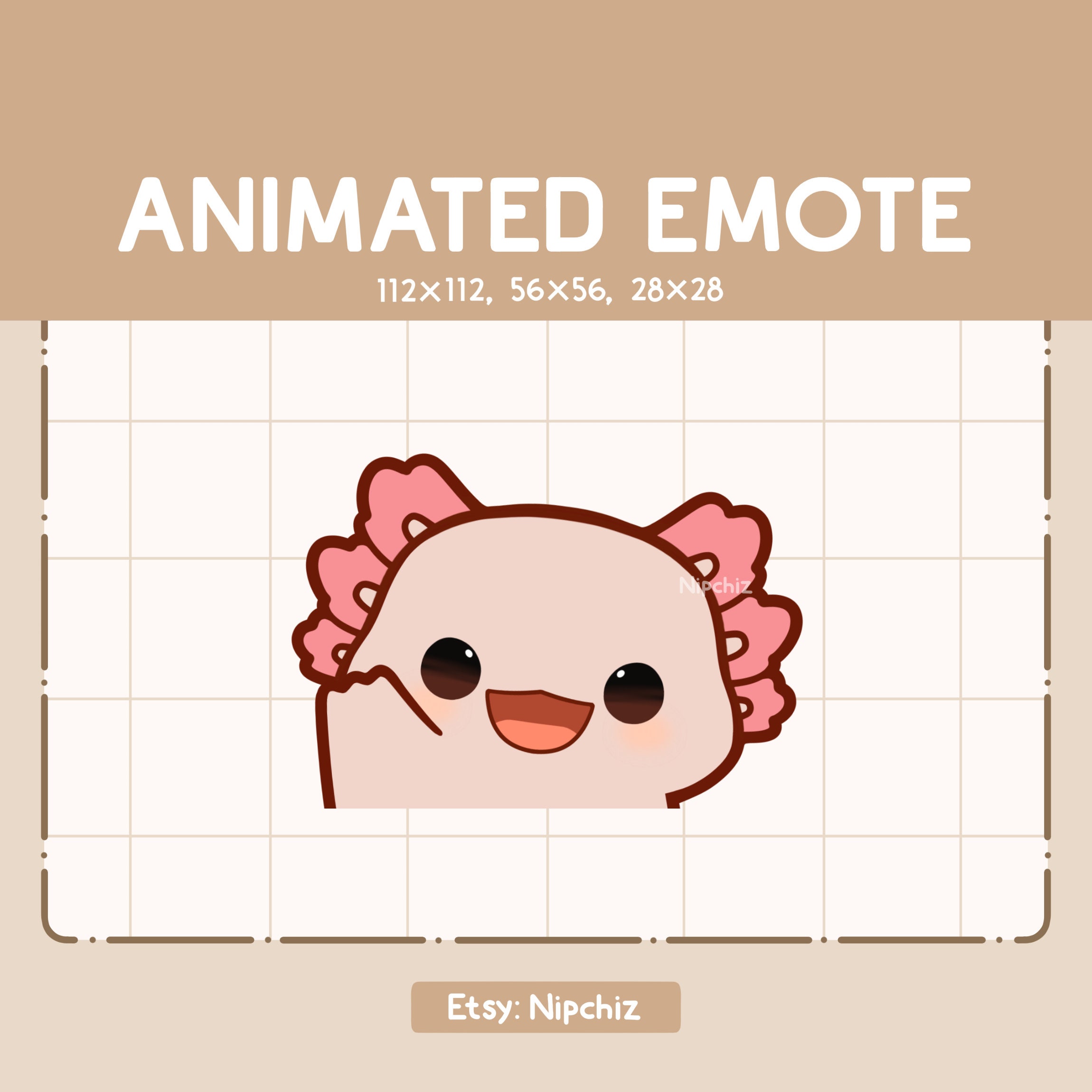 Animated Emote Adorable Axolotl Waving - Hi Emote - Hello Emote - Emote ...