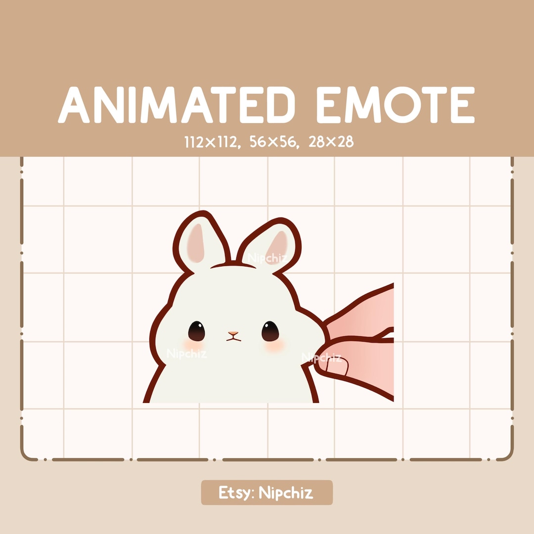 Animated Emote Cute Rabbit Getting Pinched in the Cheek - Cartoon Emote ...